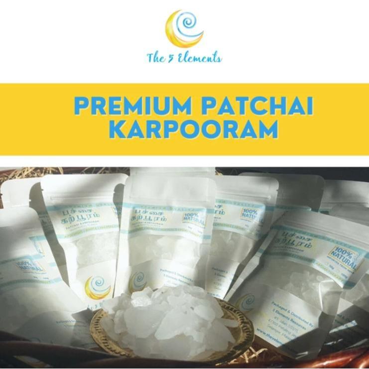 The 5 Elements Patchai Karpooram Camphor Flakes | Zip lock pouch ...