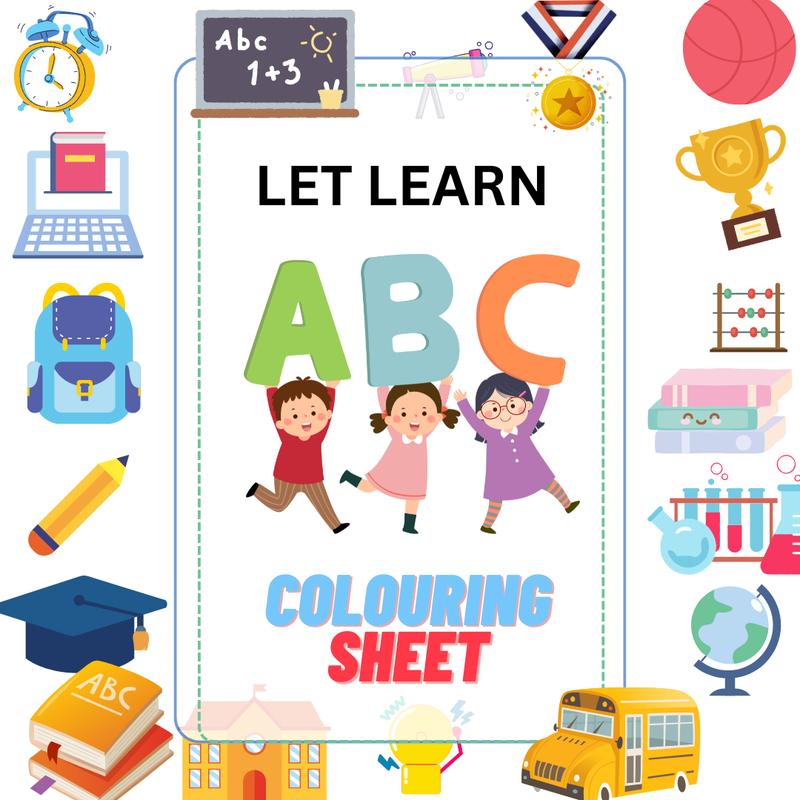 A4 Colouring Sheet | ABC Kertas Warna Untuk Anak - TikTok Shop Malaysia