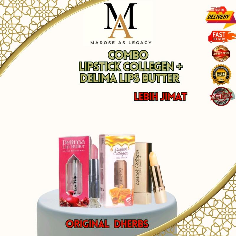 Dherb Set Combo Lipstick Batter + Lipstick Collegen Matte Lipstik ...