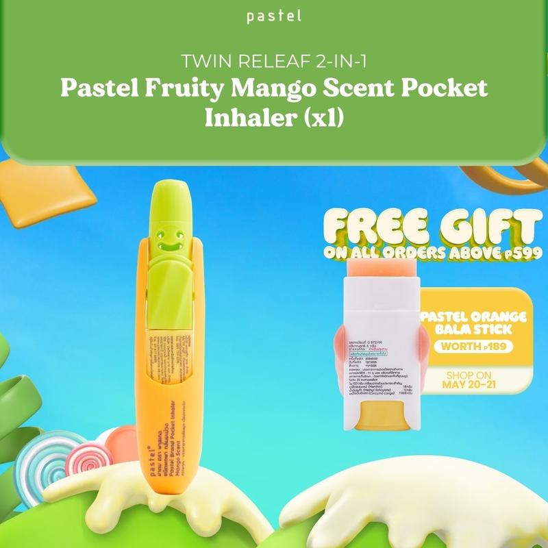 PASTEL 2-in-1 Fruity Mango Scent Pocket Inhaler x1 (1.5ml) [Menthol ...