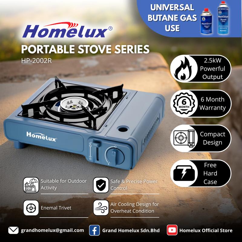 HOMELUX PORTABLE GAS STOVE SERIES HP-2002R Dapur Gas Portabl - TikTok ...