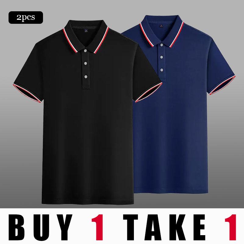 [BUY 1 TAKE 1] FUN Basic solid color POLO shirt striped fashion ...