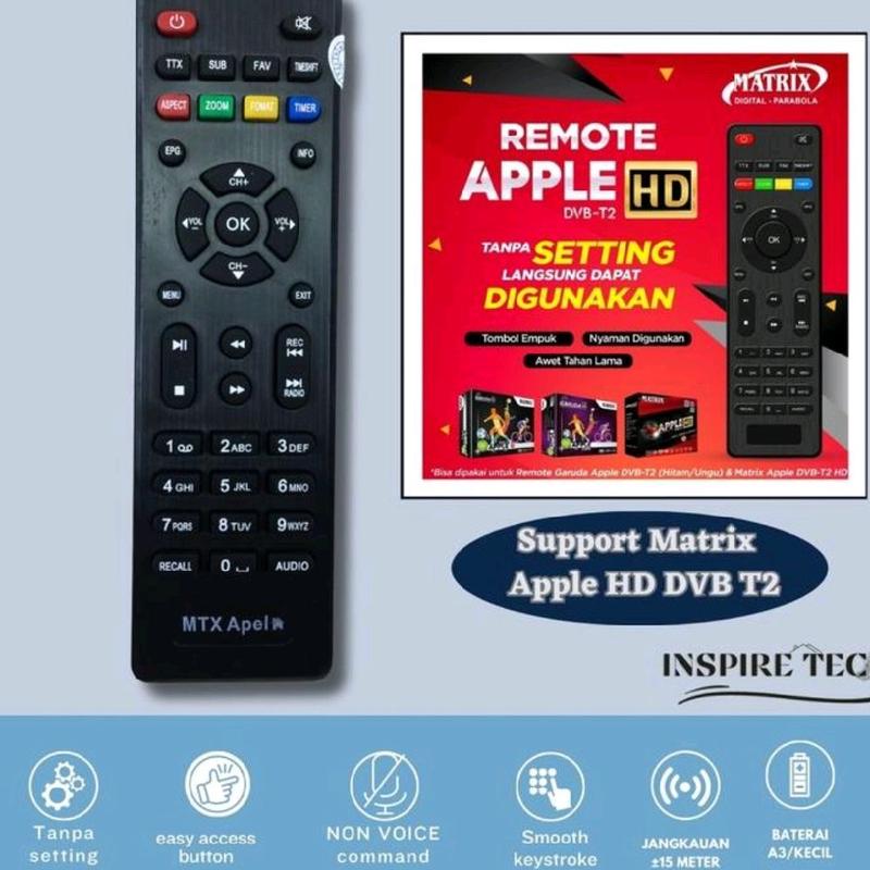 Remote STB Set Top Box DVB T2 Matrix Appel Merah Tanpa Seting - Shop ...