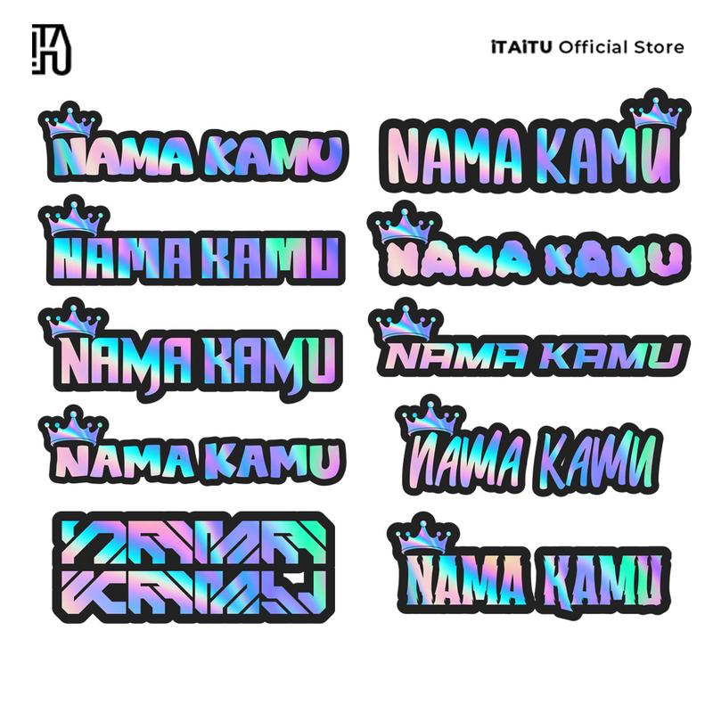 ( ISI 2 PCS ) - STIKER CUTTING CUSTOM NAMA FONT SUKA SUKA HOLOGRAM ...