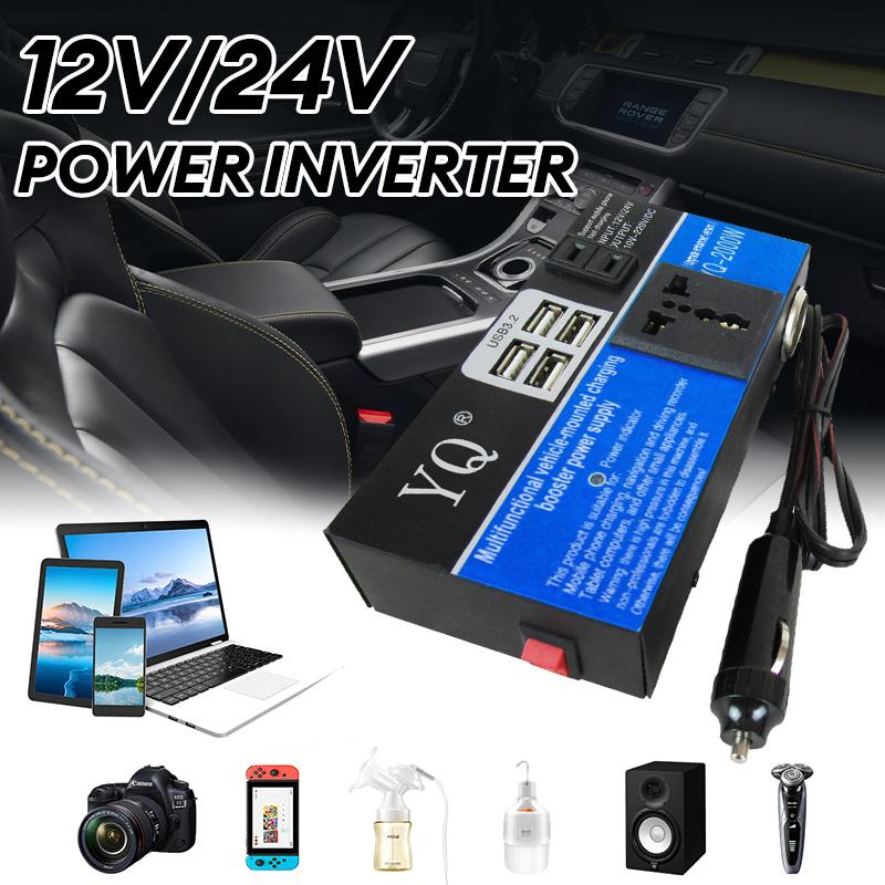 Inverter Mobil 12V/24V ke 220V Konverter Daya dengan Proteksi untuk ...