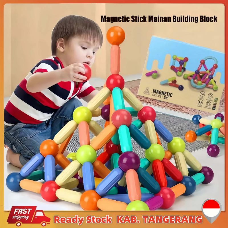 【COD】42/64 DIY Mainan Magnet Stick Balls Magnetic Building Blocks ...