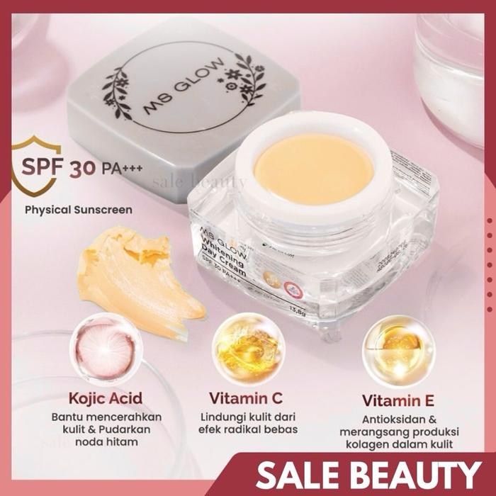Promo DAY CREAM MS GLOW 10 gr/ WHITENING DAY CREAM MS GLOW / CREAM PAGI ...