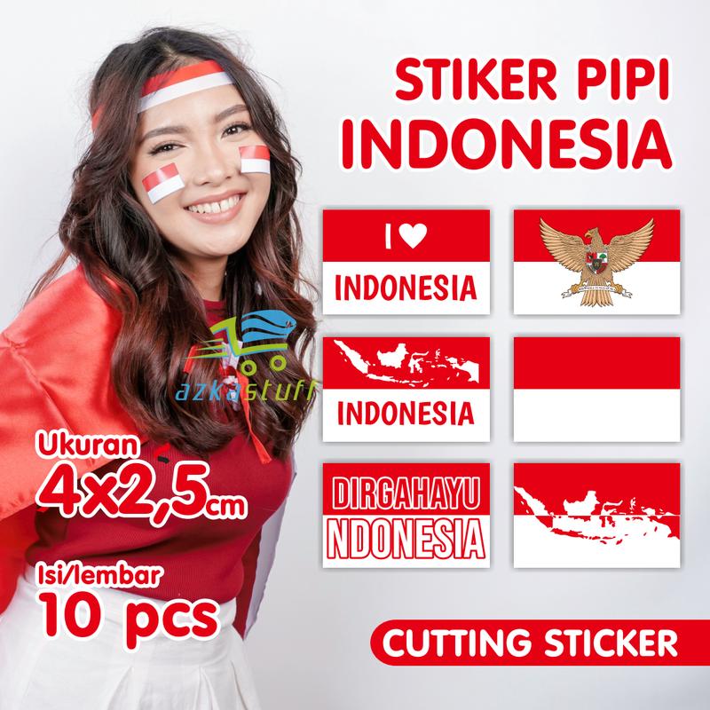 Tempelan Pipi Bendera - Sticker Pipi Merah Putih - stiker 17 - Shop ...