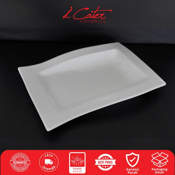 Promo Piring Saji Keramik K145 Ukuran 30 x 20,5 cm Piring Model Persegi ...