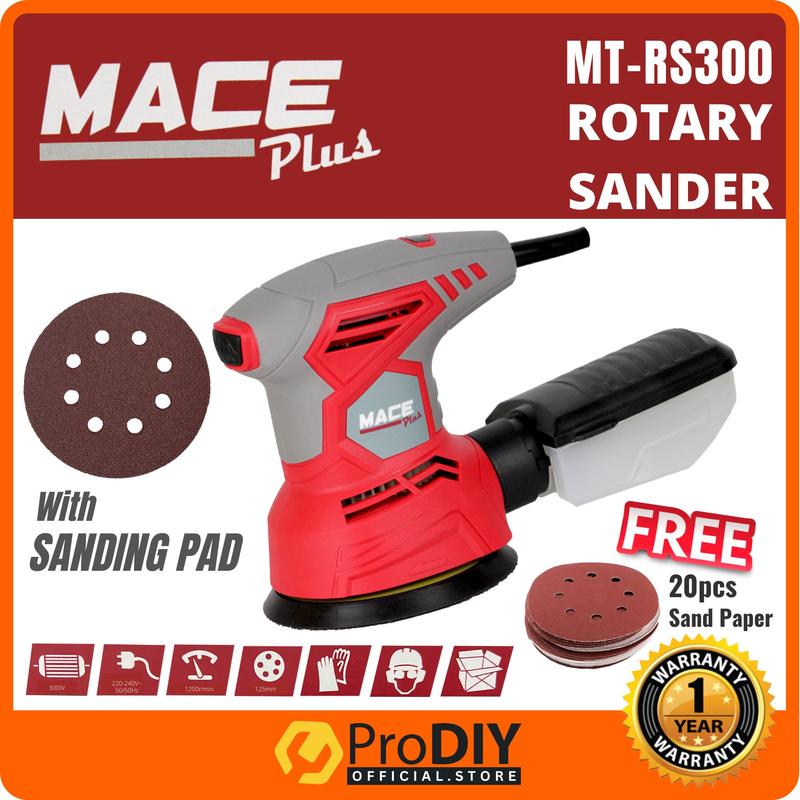 Mace Plus MT-RS300 300W Rotary Sander 125mm Sanding Tool Finishing ...