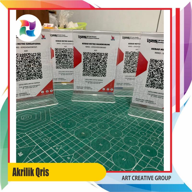 Paket Cetak Qris dan Stand Akrilik A5 A6 berdiri model T Murah - Shop ...