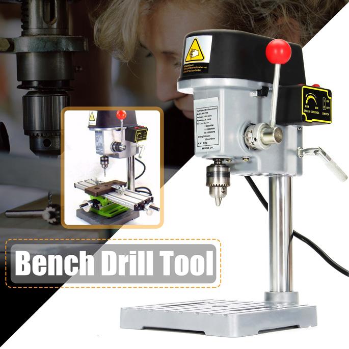 Jual Mesin Bor Duduk Mini Bench Drill Press 0.6-6.5mm 340W 12000RPM ...