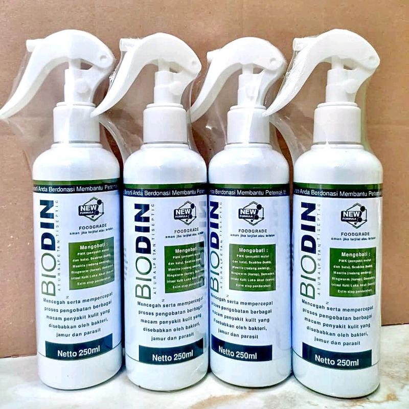 BIODIN SPRAY 250ML , OBAT PMK SAPI ANTI SCABIES DAN PMK UNTUK HEWAN ...