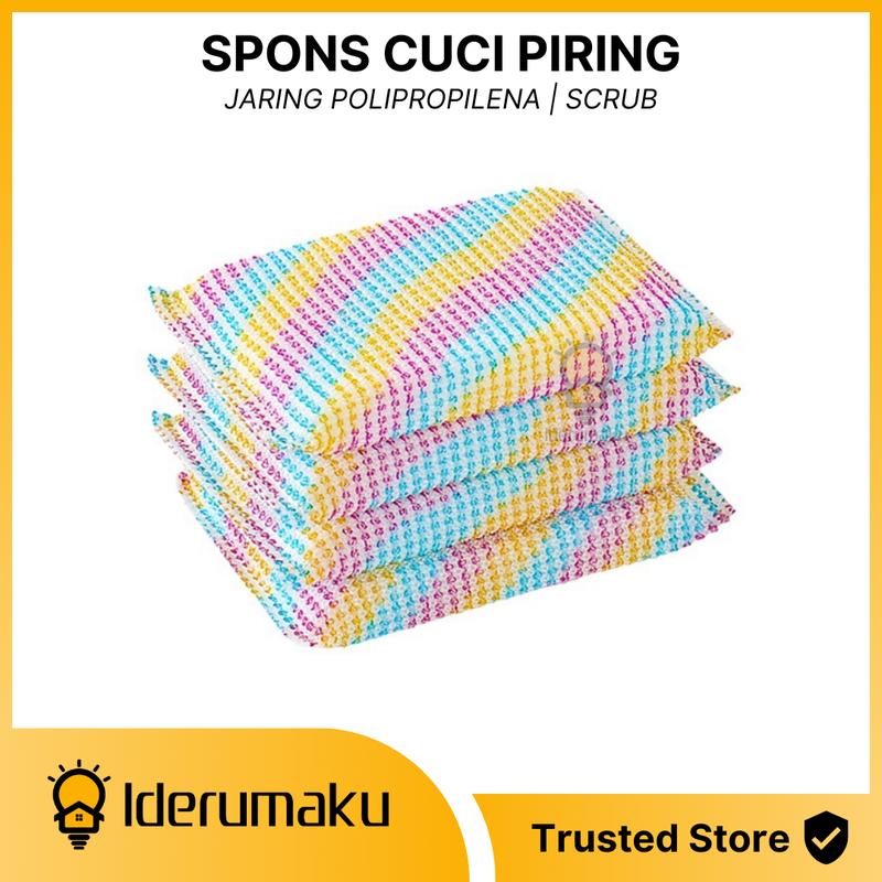 Spons Cuci Piring Jaring 3 Warna Spon Busa Pencuci Piring Magic Sponge ...