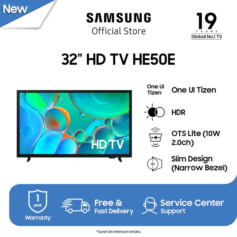 Samsung 32" HD HE50E TV | HDR | OTS Lite | One UI Tizen | Slim - Shop ...
