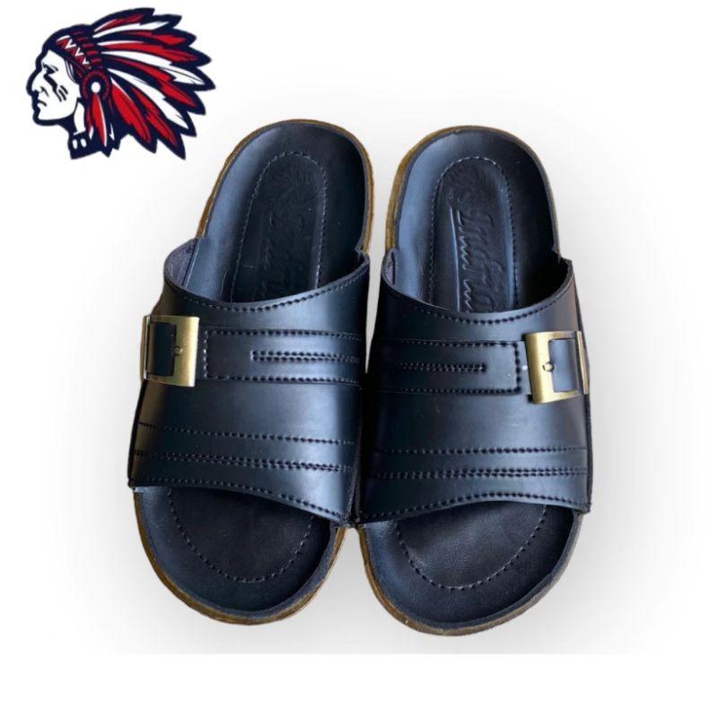 Sandal Pria Indian Sendal Black And Brown Original/Sandal Kulit Pria ...