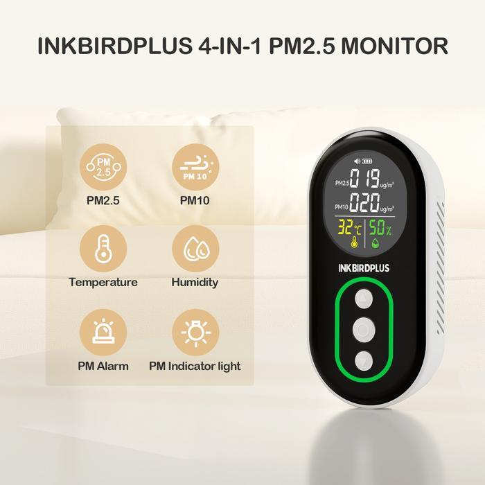 INKBIRD PTH-26P 4 IN 1 PM2.5 PM10 MONITOR KUALITAS UDARA DETEKTOR - Shop | Tokopedia