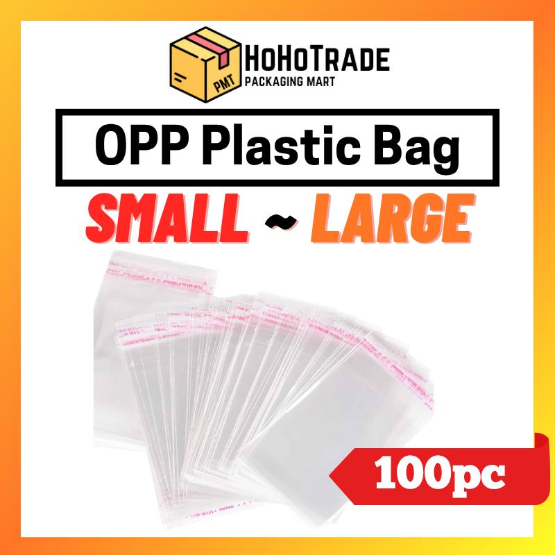 100pcs Transparent Opp Plastic Bag Self Adhesive Sticky OPP Plastic ...