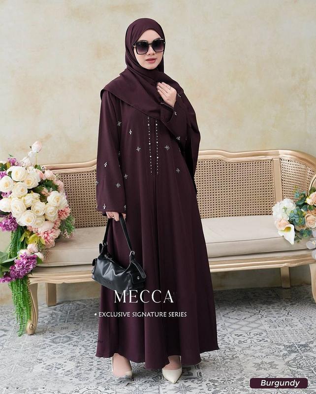 Mecca Dress Abaya Payet Mutiara Bahan Sabrina Anti UV Premium Muslim ...