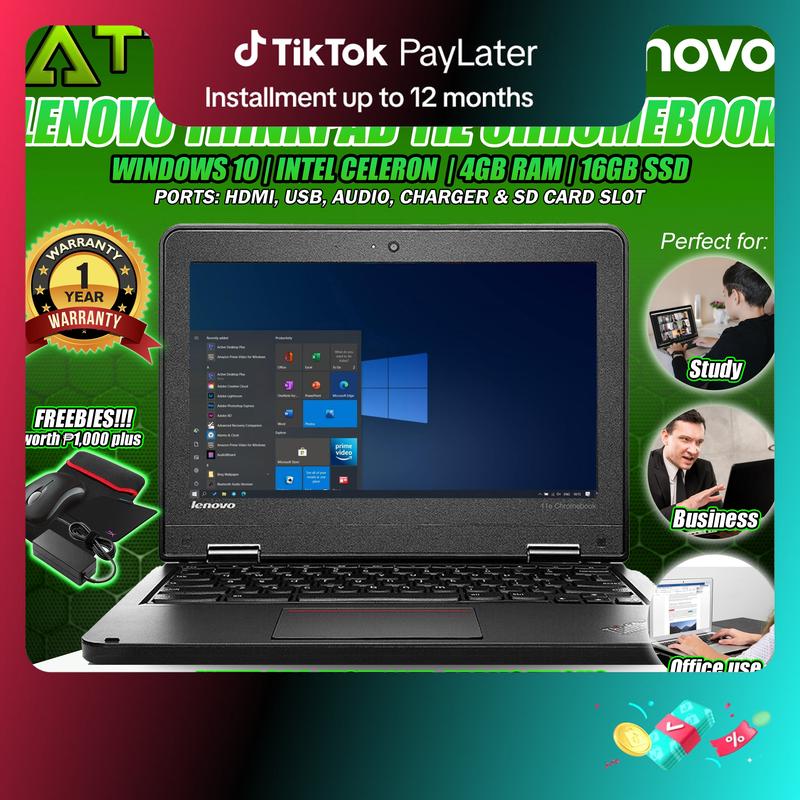 Lenovo ThinkPad 11e Chromebook WINDIOWS 10 | 4GB RAM 16GB SS - TikTok Shop Philippines