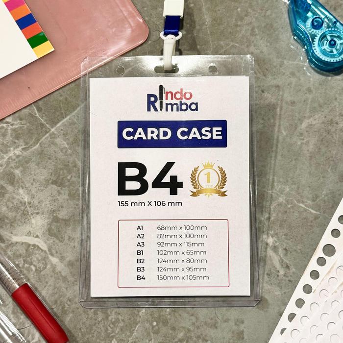 Jual ID Card Case Ukuran B2, B3, B4 + Tali Bahan Plastik Tebal, Cocok untuk ID Card Name Tag ...