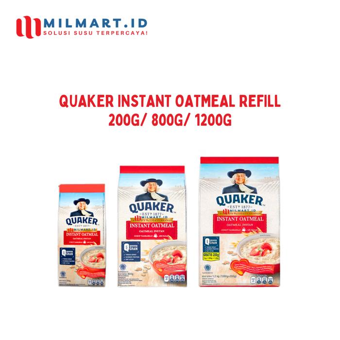 Jual QUAKER INSTANT OATMEAL QUAKER GANDUM MERAH POUCH REFILL - 200 G ...
