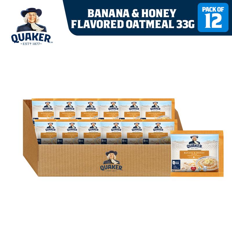 Quaker | Flavored Oatmeal Banana & Honey 33g - Pack of 12 | Healthy ...