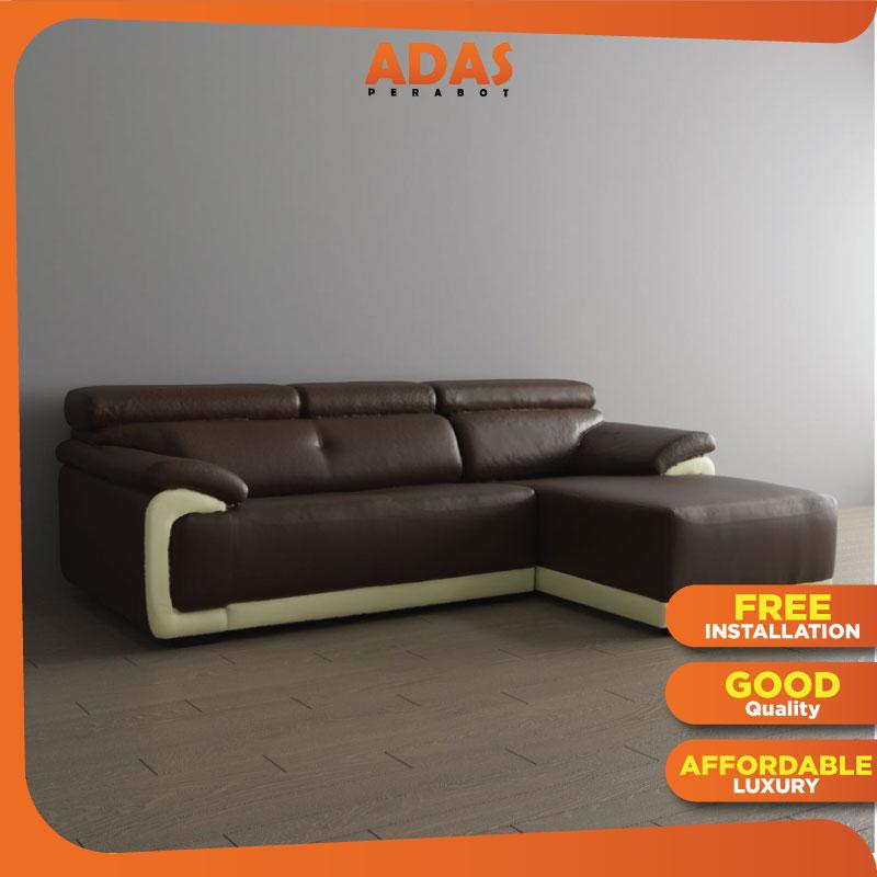 ADAS MURAH L-SHAPE PVC SOFA NORMA COUCH KERUSI REHAT ( Free Install ...