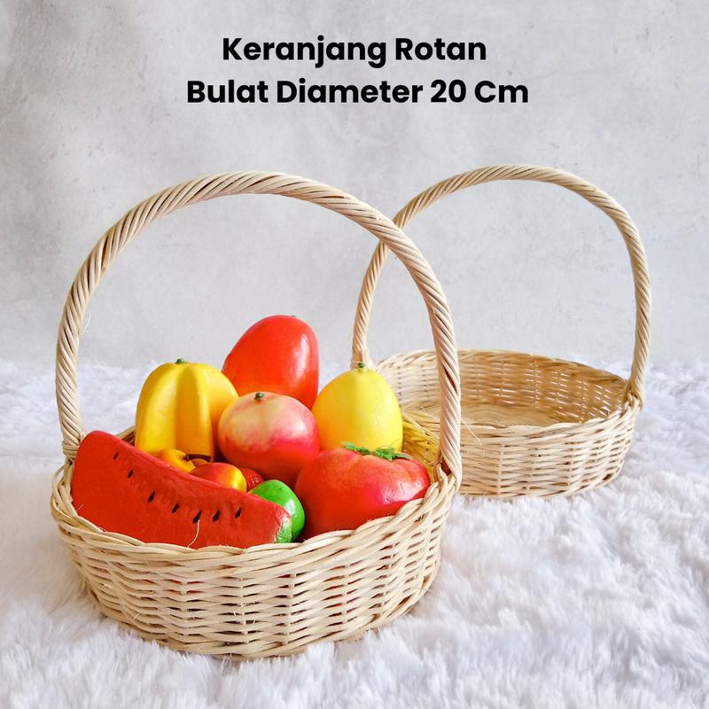 CY - KERANJANG ROTAN DIAMETER 20 CM KERANJANG TABUR BUNGA, KERANJANG ...