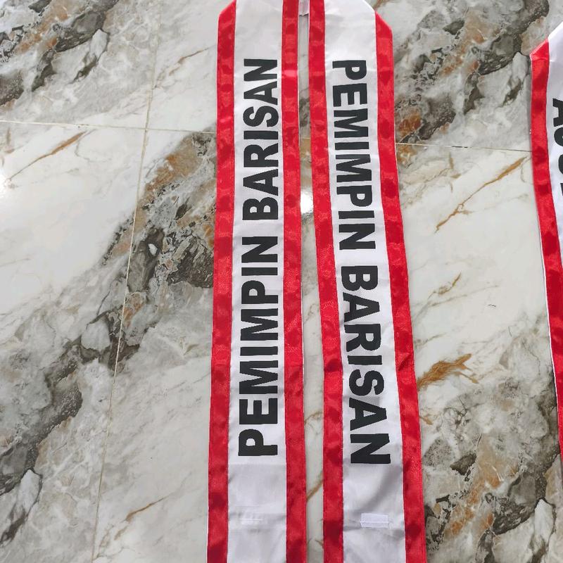 1pcs selendang petugas upacara sablon 1pcs selendang nama nama petugas ...