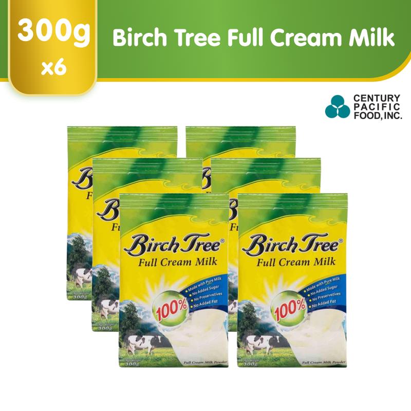 Birch Tree Full Cream Milk 300g Pack of 6 - Made from 100% Pure ...