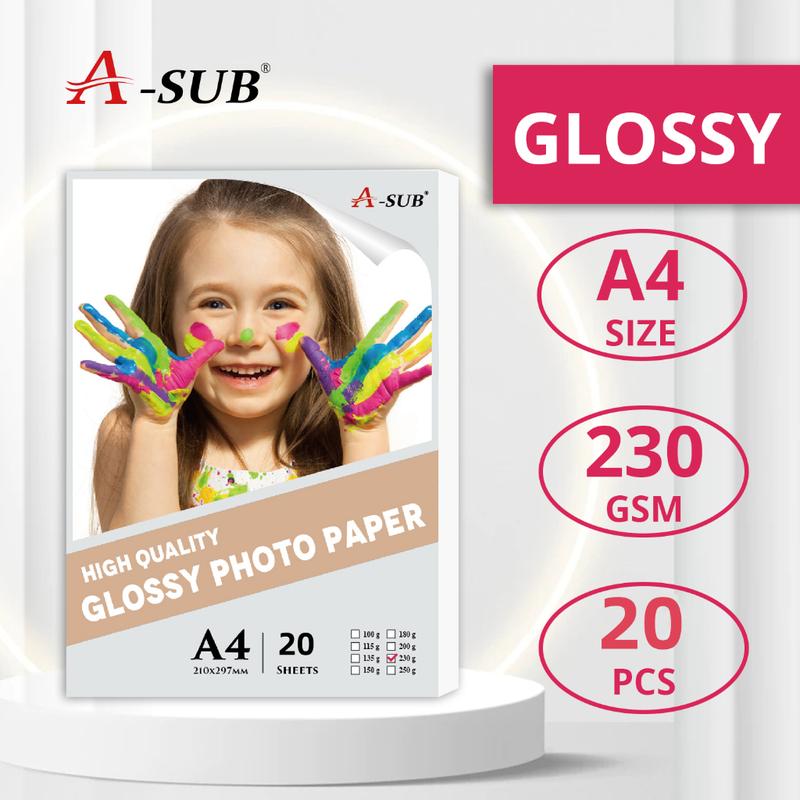 A-SUB A4 Waterproof Glossy Photo Paper 230gsm (20pcs) Kertas - TikTok ...