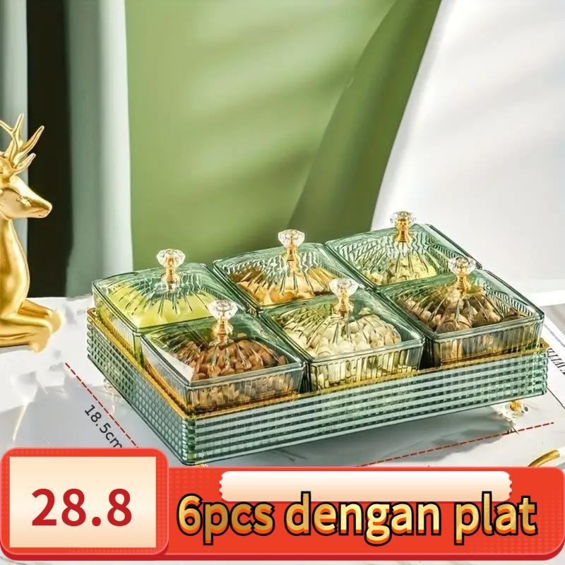 |6 PCS Bekas Kuih Raya Bertutup - Plastic Food Container Boleh Tanggal ...