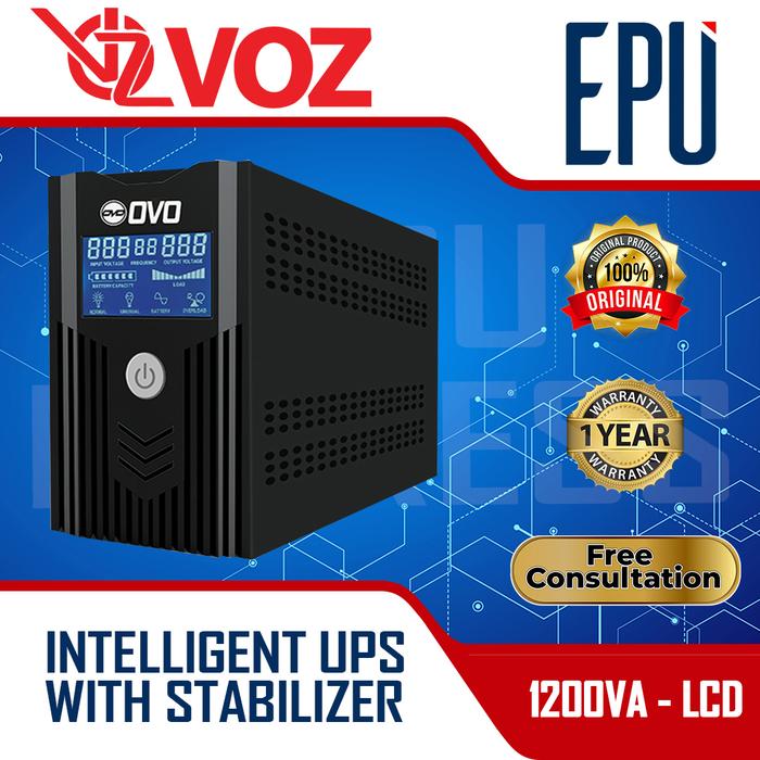 Promo OVO UPS 1200VA 650 Watt with AVR Stabilizer UPS LCD 1200 VA UPS ...