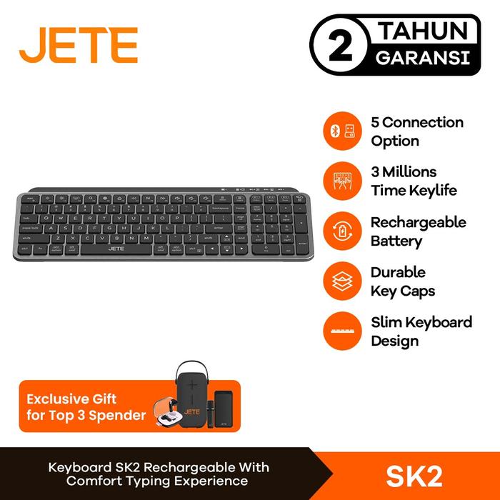 Promo Keyboard Wireless JETE SK2 Keyboard Portable Tanpa Kabel USB ...