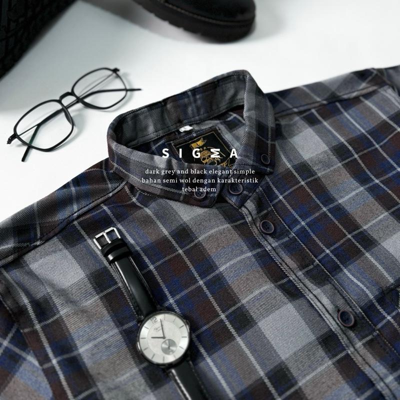 Kemeja flanel semi wool premium F2D lengan panjang unisex kemeja - Shop | Tokopedia