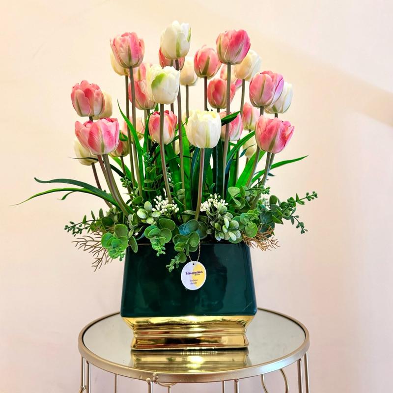 GUBAHAN BESAR BUNGA TULIP PASU SERAMIK HIGH QUALITU - TikTok Shop Malaysia