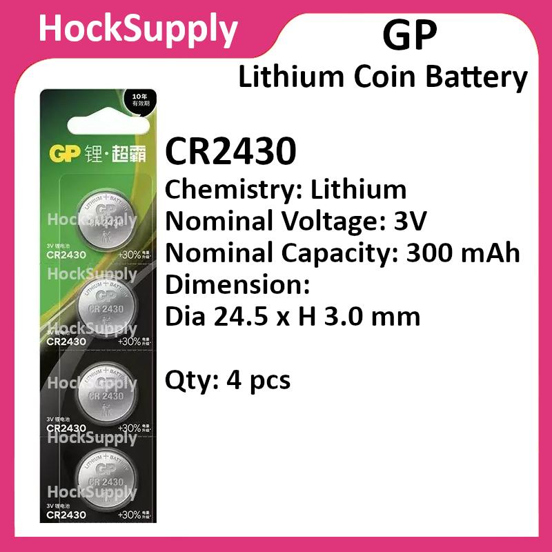 [4pcs] GP CR2430 Lithium 3V Button Battery 2430 [FAST SHIP OUT ...