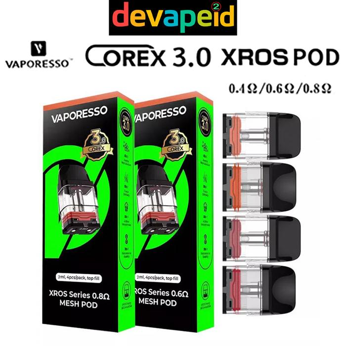 Jual CARTRIDGE XROS SERIES COREX 3.0, 0.4 0.6 0.8 OHM by VAPORESSO ...
