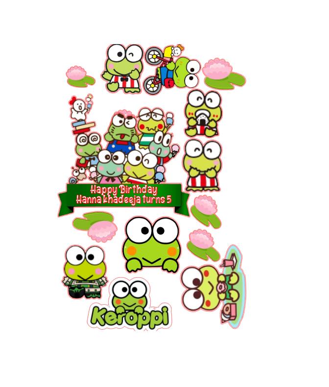Keroppi paper topper with custom name for cake and cupcake - TikTok ...