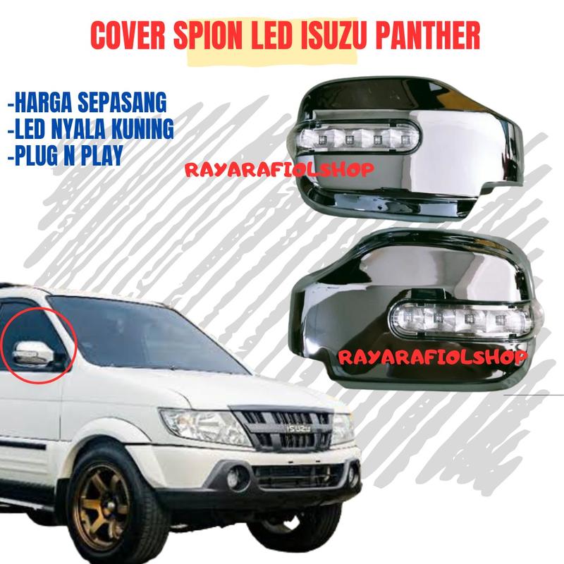 Cover Spion Mobil Panther Kapsul Chrome/Carbon + Lampu Sein Nyala ...