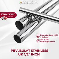 Jual Pipa stainless steel 1/2 inch Ss 201 untuk isi railing tangga - 1/ ...