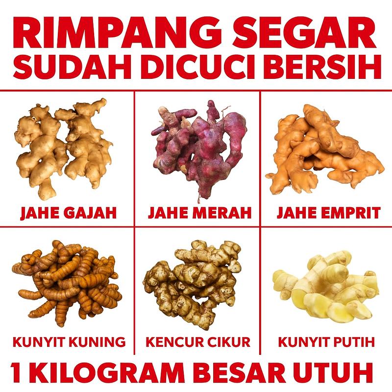 Rimpang Segar - Jahe Merah Asli - Jahe Gajah - Jahe Emprit Paris - Shop ...