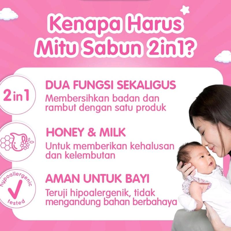 MITU BABY SABUN 2 IN 1 200ML - BOTOL sabun bayi cair - Shop | Tokopedia