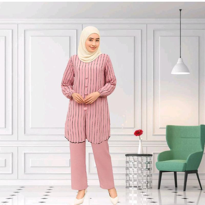 New Arrival Baju Kurung Zulaikha Material Cey Corah Dan Cey Plain ...