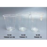 Jual GELAS PLASTIK BENING PP DATAR 12 / 14 / 16 OZ FOOD GRADE (CUP ...