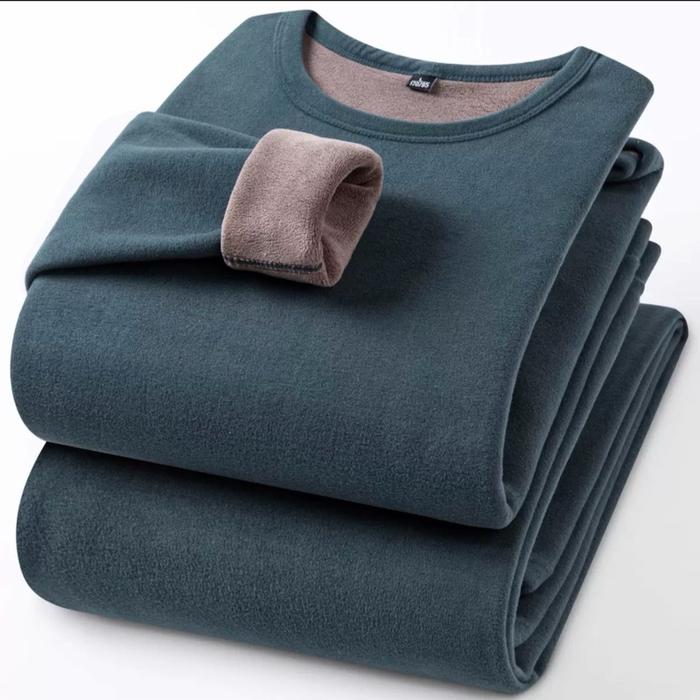 Promo Long John Winter Pria camel Atasan & Celana Set Extra Tebal Serat ...