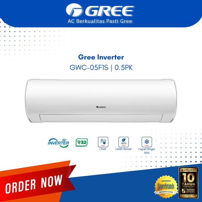 Jual AC Gree 0.5PK Inverter GWC-05F1S | Split Wall | F1S Series | AC ...