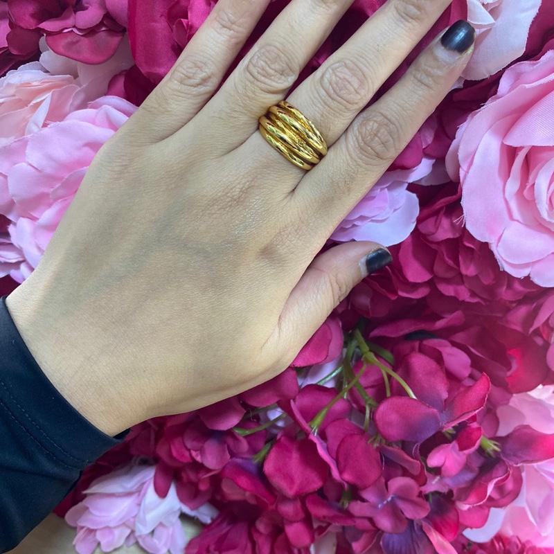 (SUASA) Suasa Ring 5 Layer High Polish Gold Plated HK11- HK23 - TikTok ...
