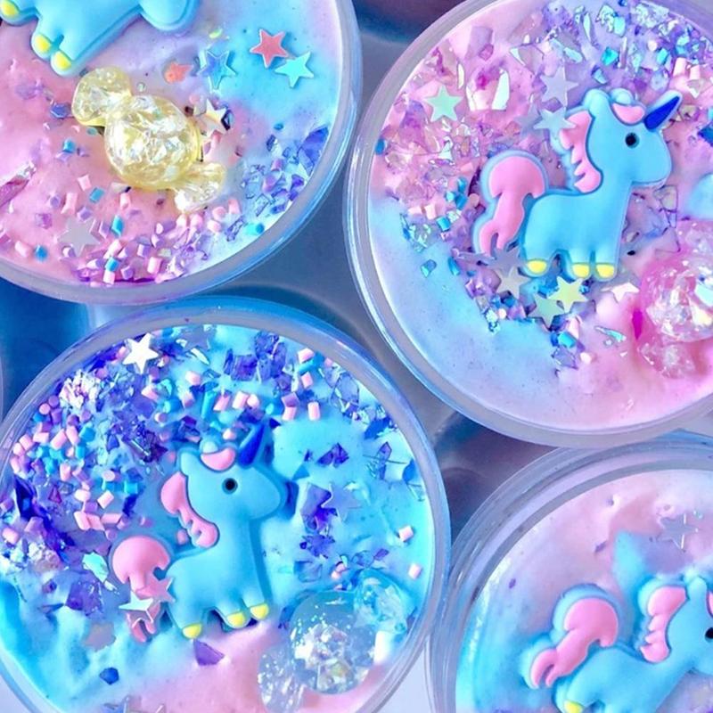 Unicorn Fluffy Slime Glue Butter Slimes Supplies DIY Modelin - TikTok ...